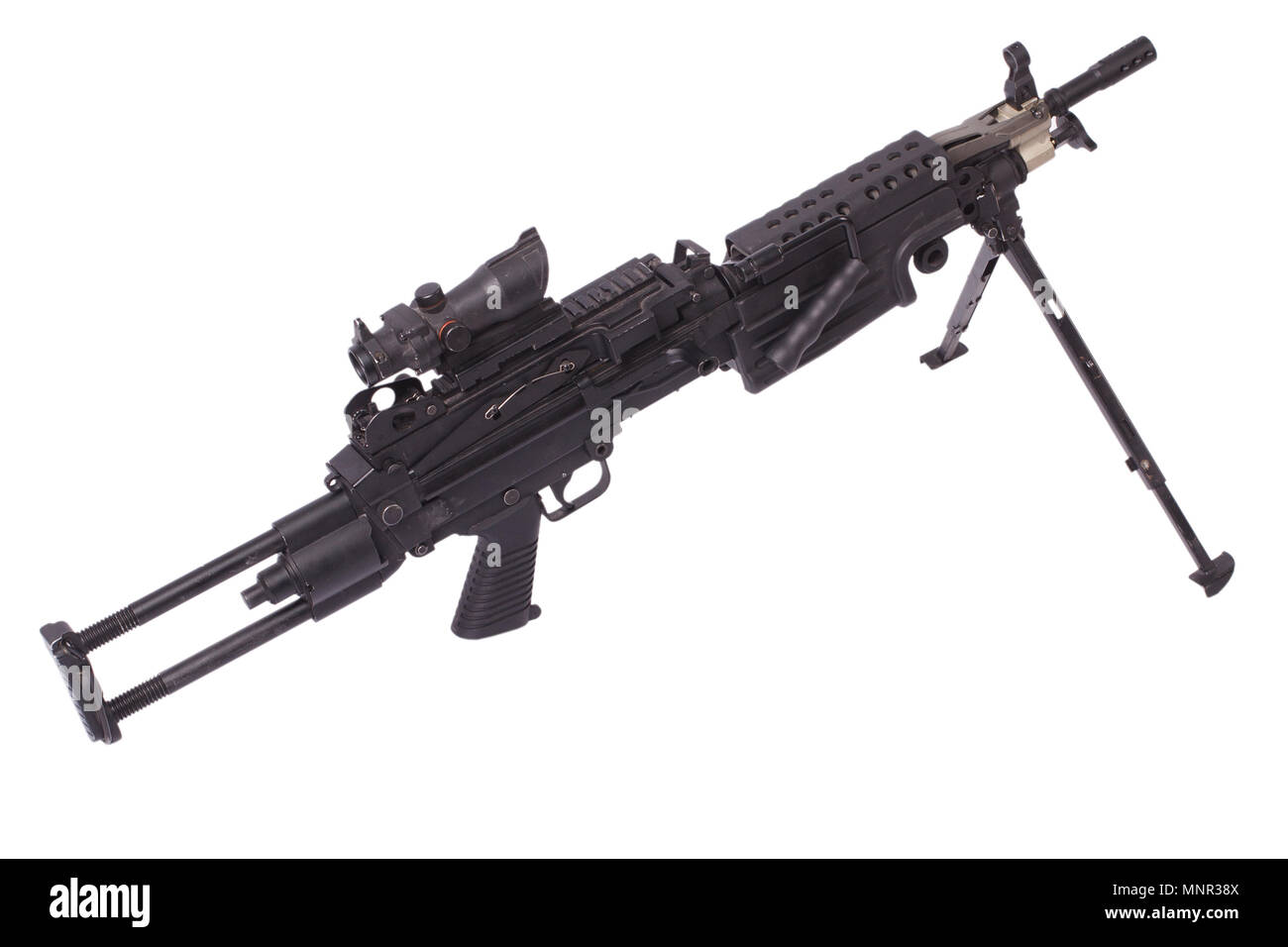M249 machine gun isolated on white Stock Photo - Alamy