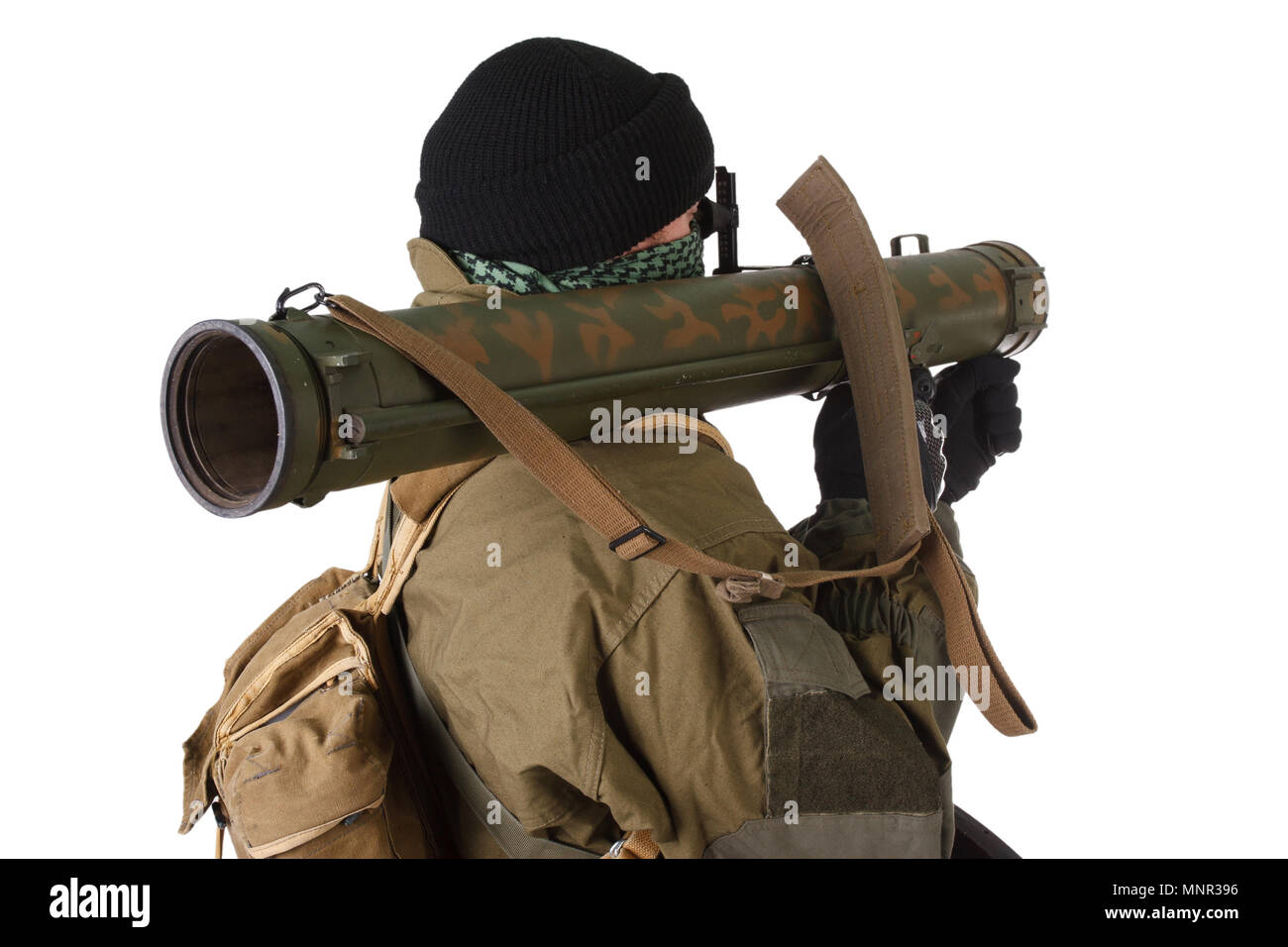 terrorist with RPG rocket launcher isolated on white Stock Photo - Alamy
