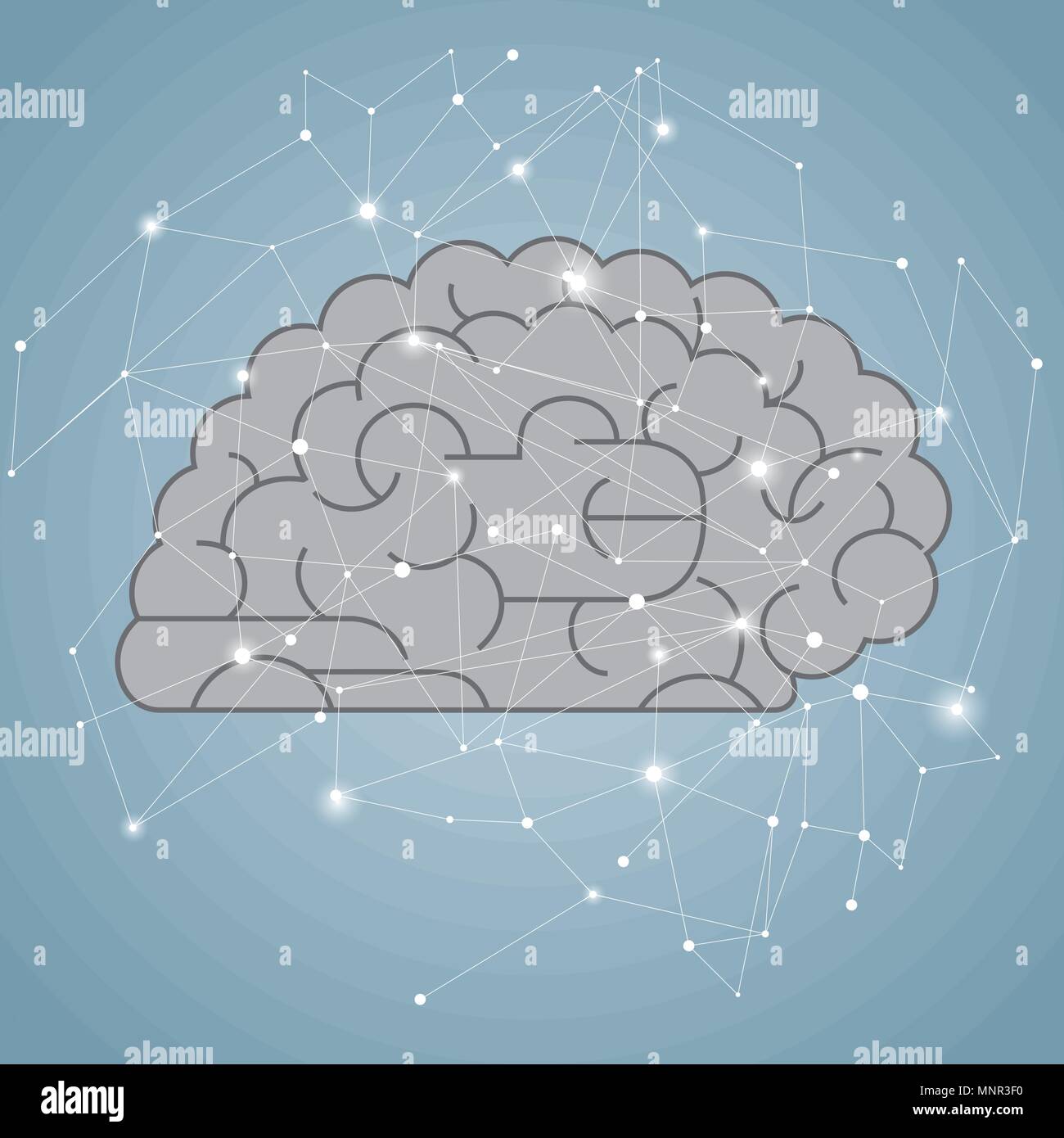 Big creative design concept, vector drawn brain graphics Stock Vector ...