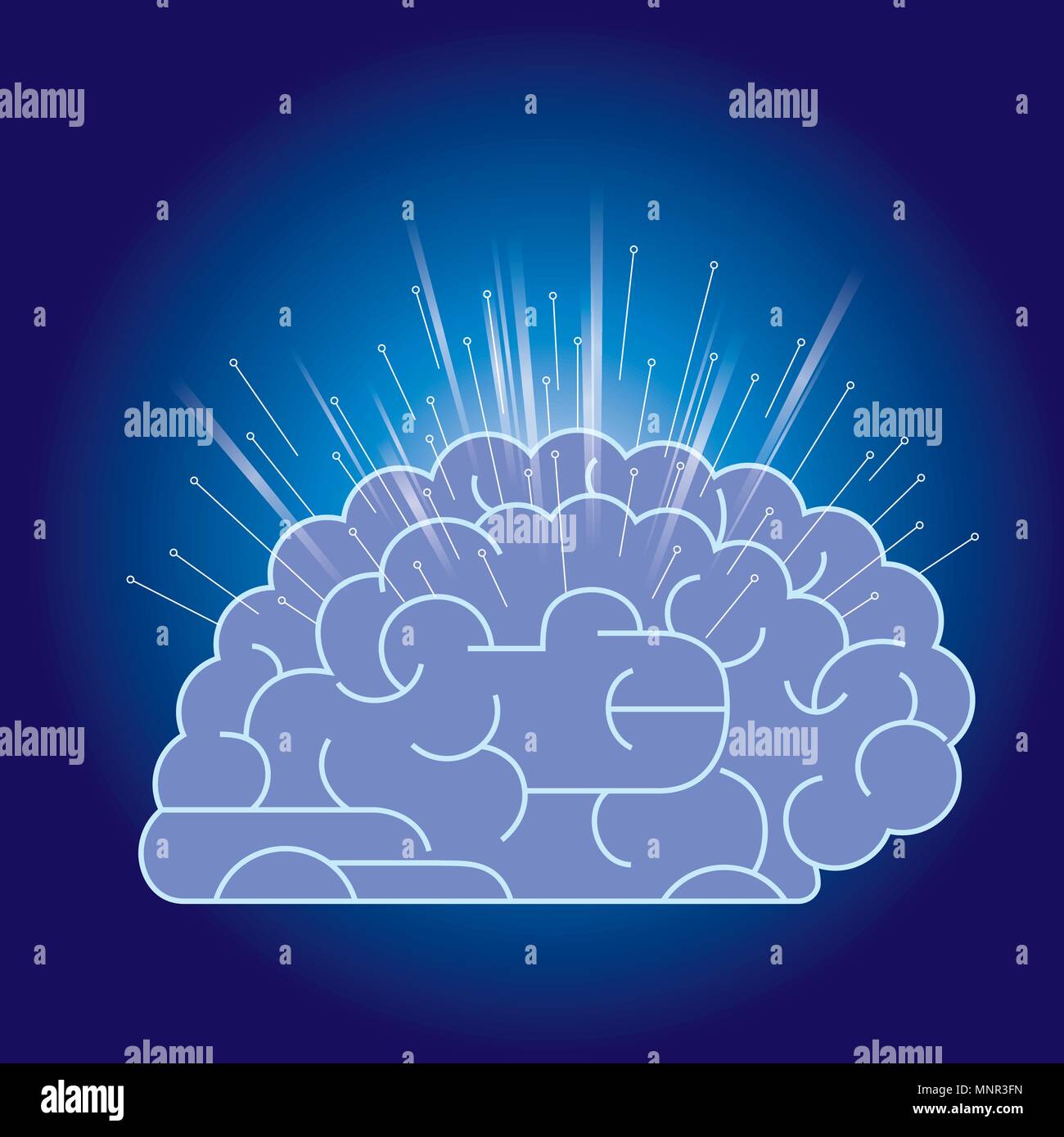 Cartoon head brain symbol thought Stock Vector Images - Alamy