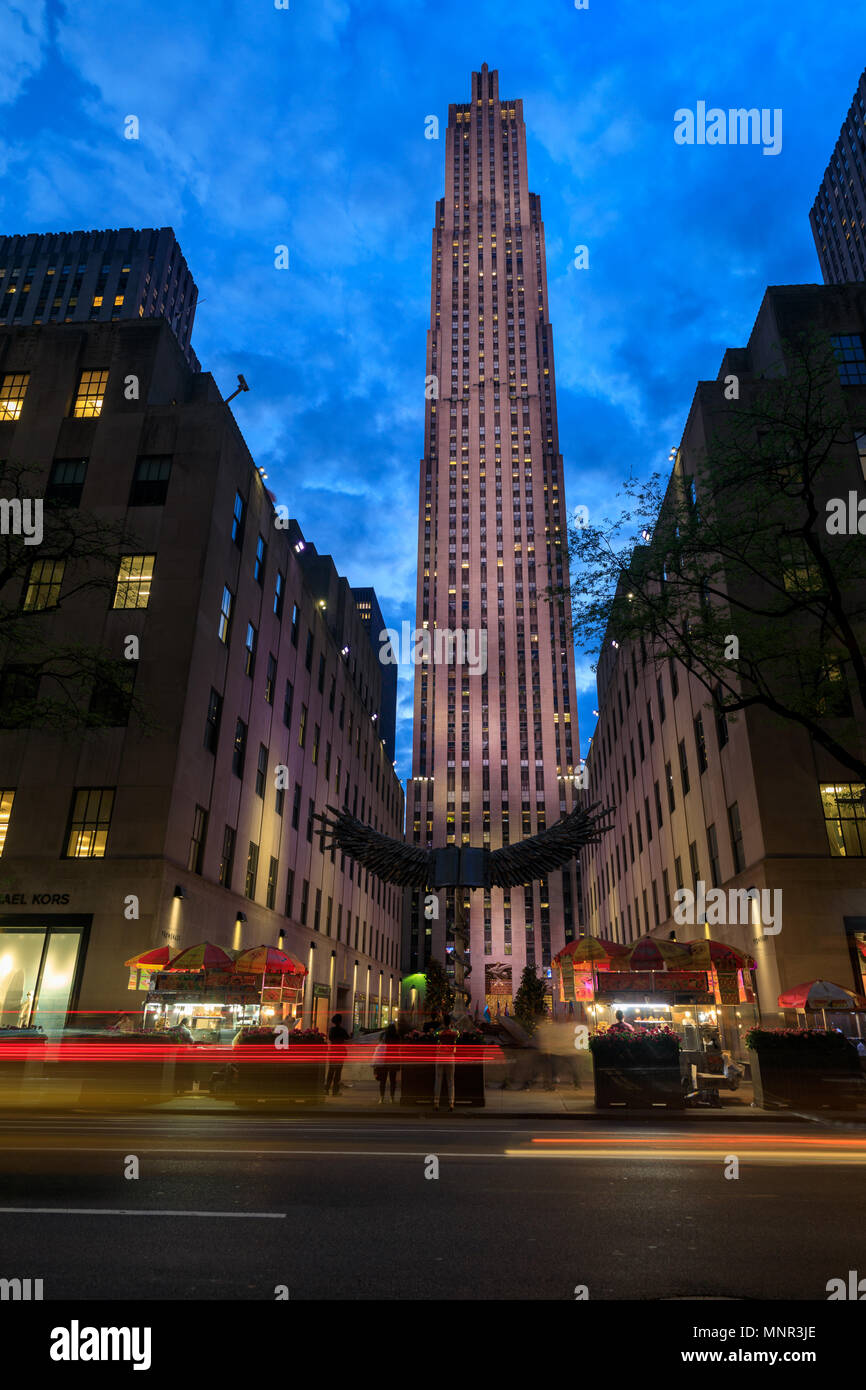 New York, USA - May 8, 2018 : Rockefeller Center in NYC. It is a ...