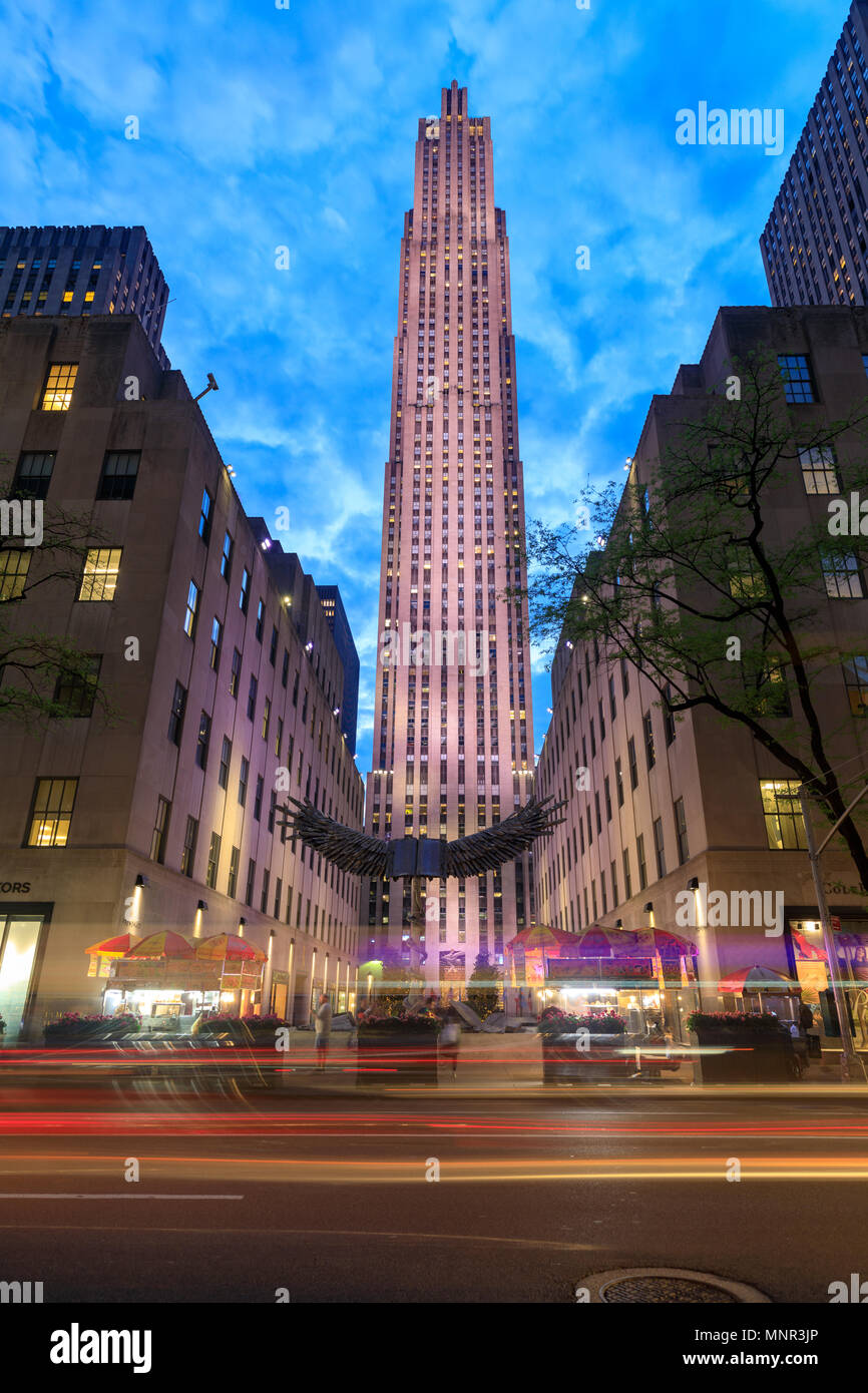 New York, USA - May 8, 2018 : Rockefeller Center in NYC. It is a ...