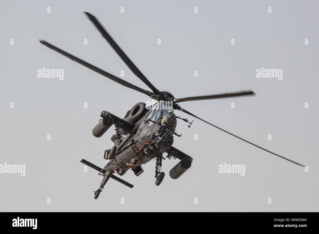 Sivrihisar, ESKISEHIR, TURKEY - September 16, 2017 ; Attack helicopter ...