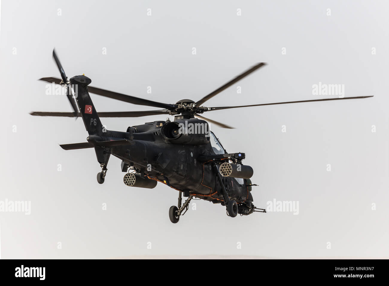Sivrihisar, ESKISEHIR, TURKEY - September 16, 2017 ; Attack helicopter ...