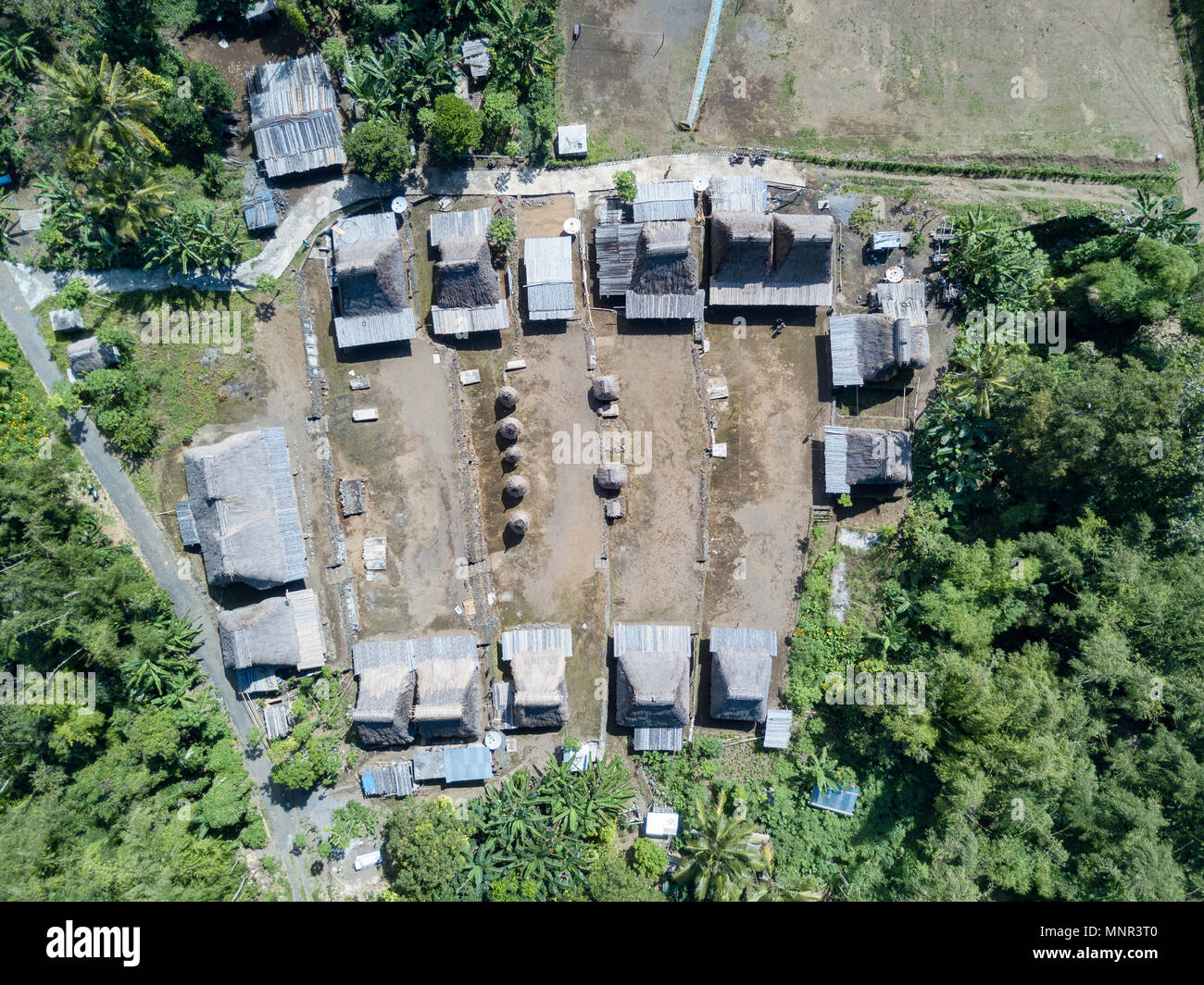 An amazing satellite aerial view of the Luba tradtional village near ...
