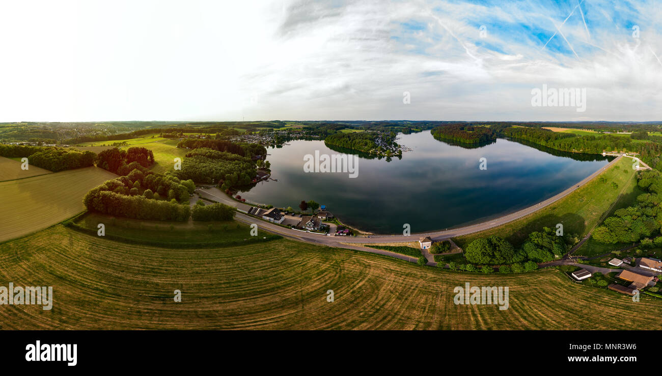 Aerial view on Bevertalsperre (Bever Dam) in Germany Stock Photo - Alamy