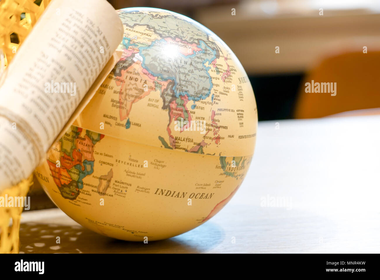 Globe world map, explore destination travel concept Stock Photo - Alamy