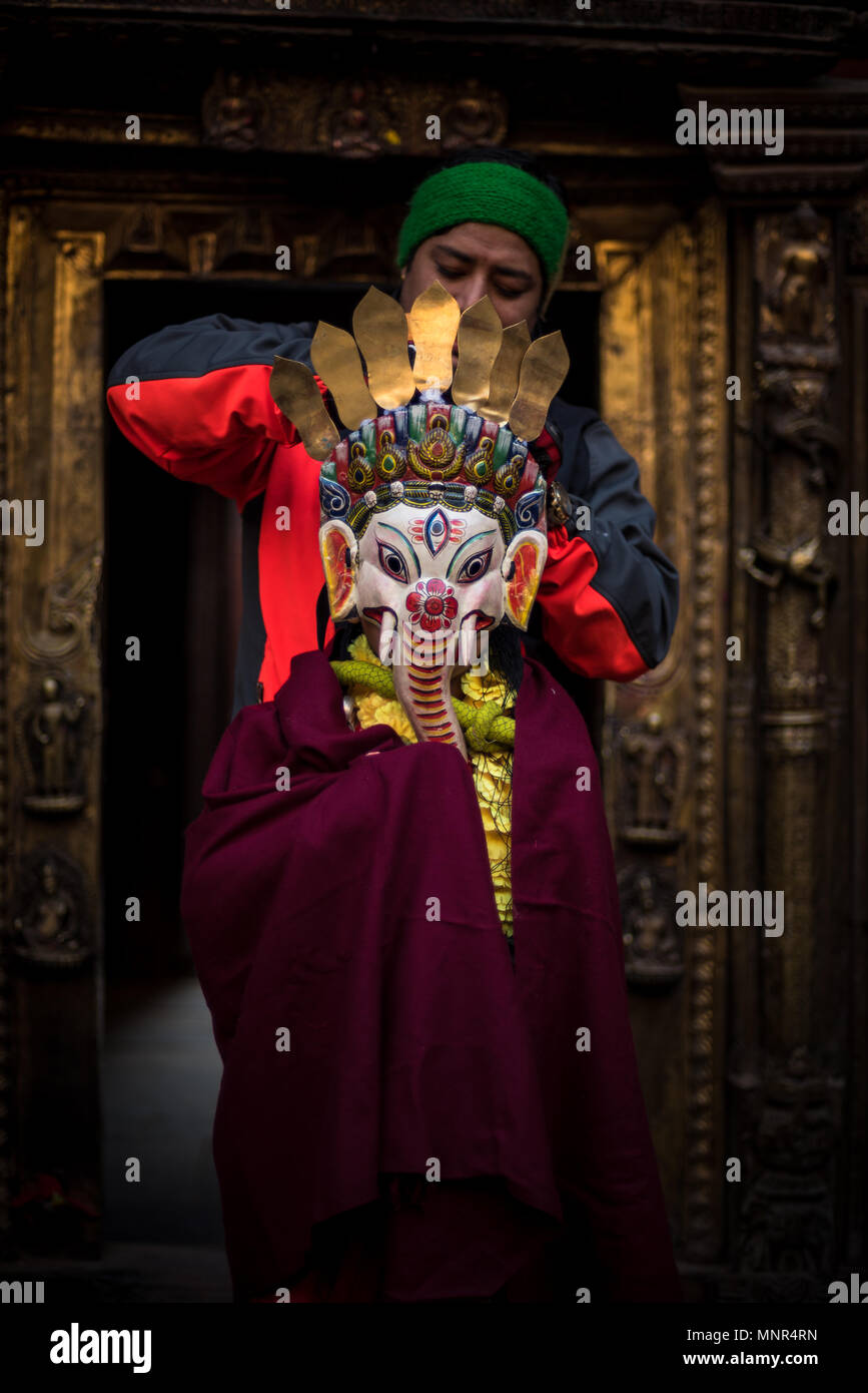 Traditional Hindu God Ganesha is represented on human form Stock Photo ...