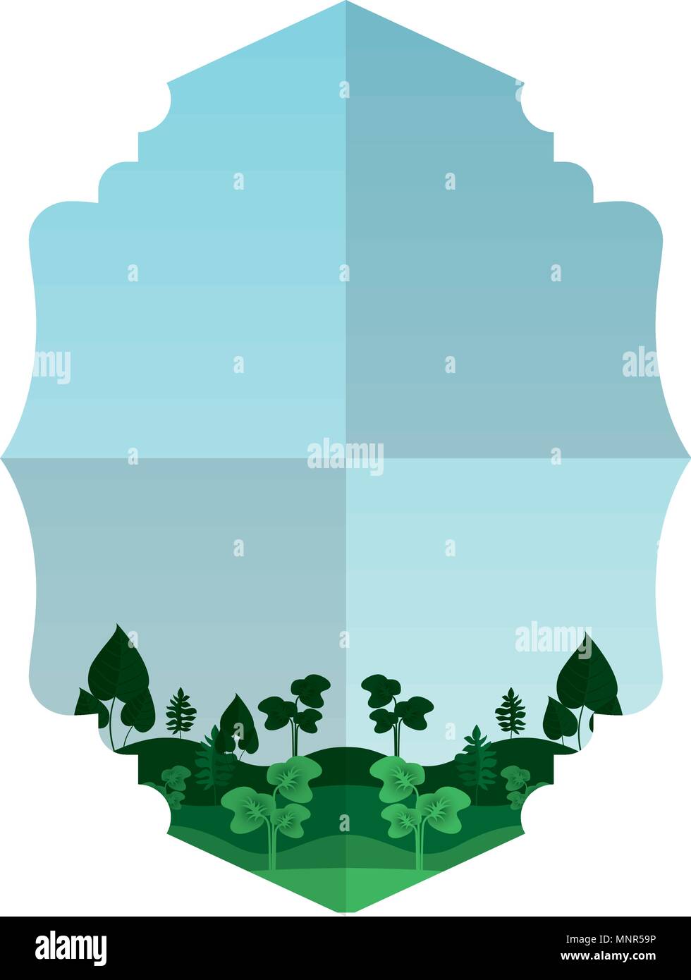 elegant frame with landscape scene Stock Vector Image & Art - Alamy