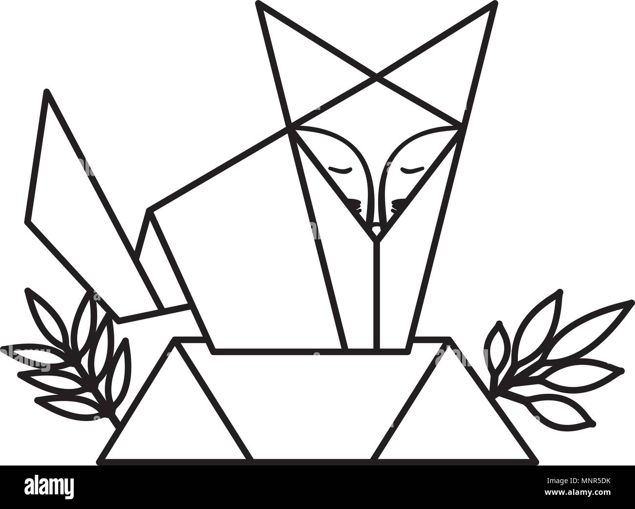 fox origami paper in landscape Stock Vector Image & Art - Alamy