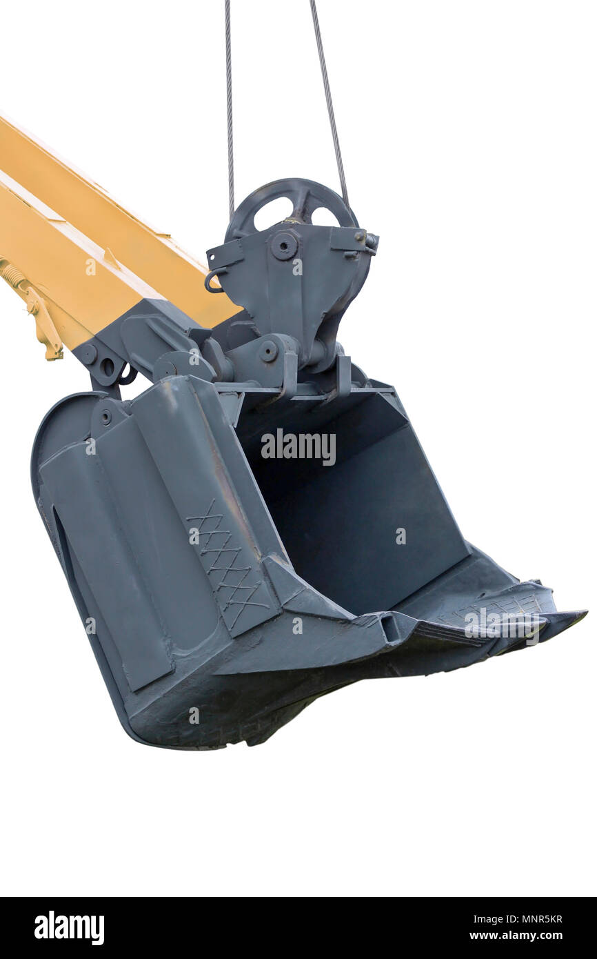 Excavator bucket close up isolated on a white background Stock Photo ...