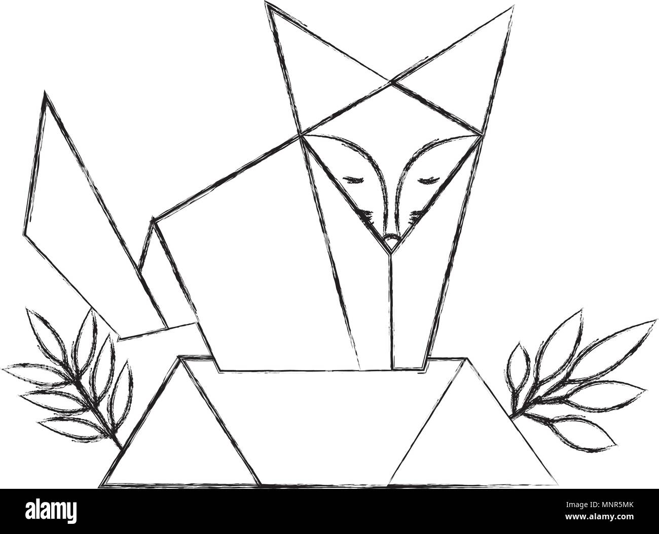 fox origami paper in landscape Stock Vector Image & Art - Alamy