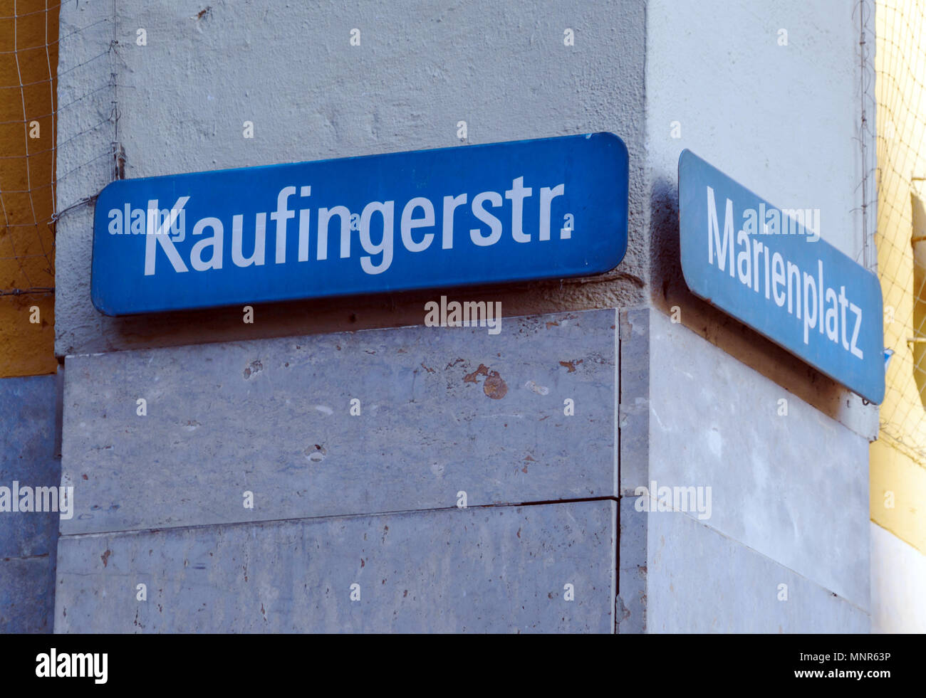 Typical street sign in the city, Munich, Germany Stock Photo - Alamy