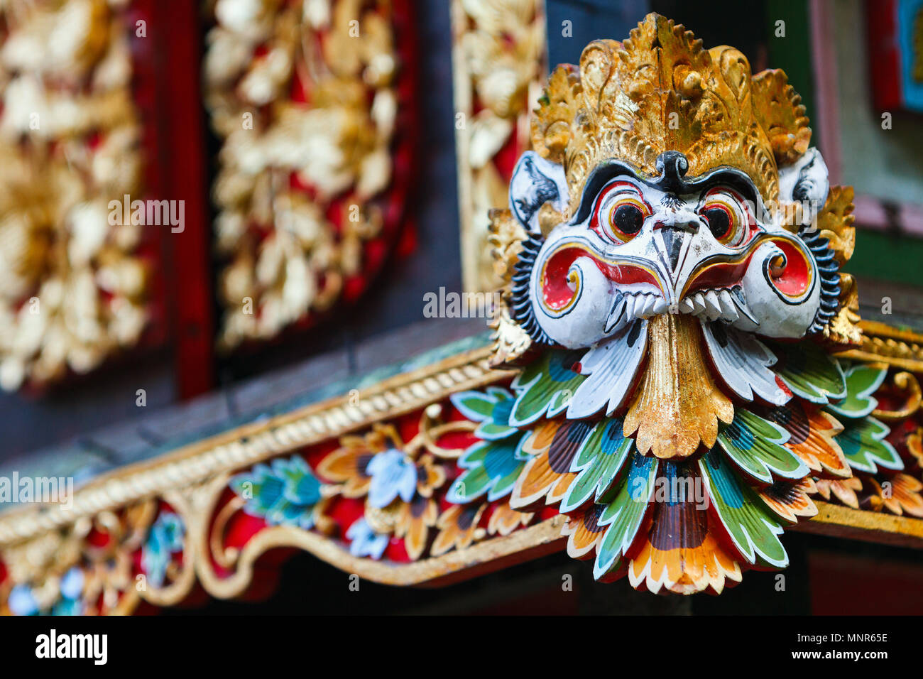 Close up of a traditional Balinese God statue in Bali temple Stock ...
