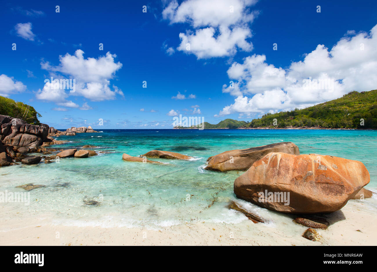 Stunning tropical beach on Mahe island on Seychelles Stock Photo - Alamy