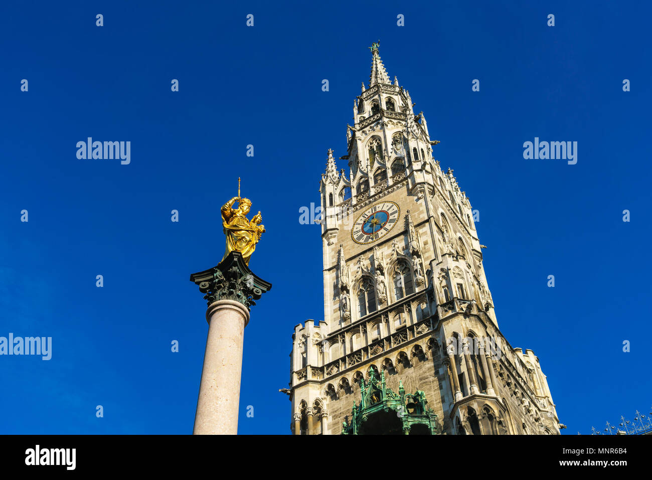 Marian column (1639) or Mariensaule with golden statue of Virgin Mary ...