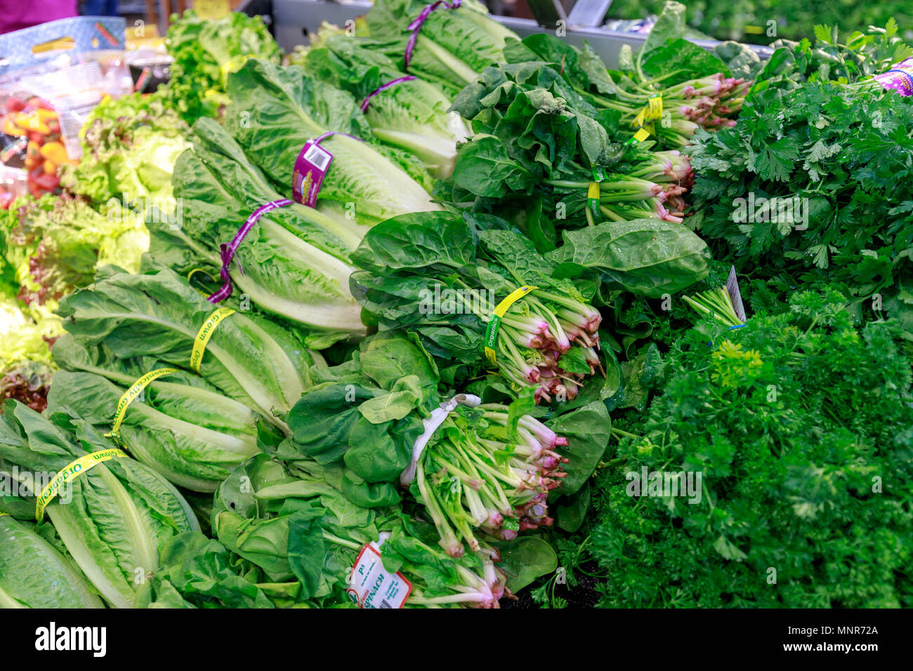 Portland, Oregon - May 14, 2018 : Fruits and vegetables on display in ...