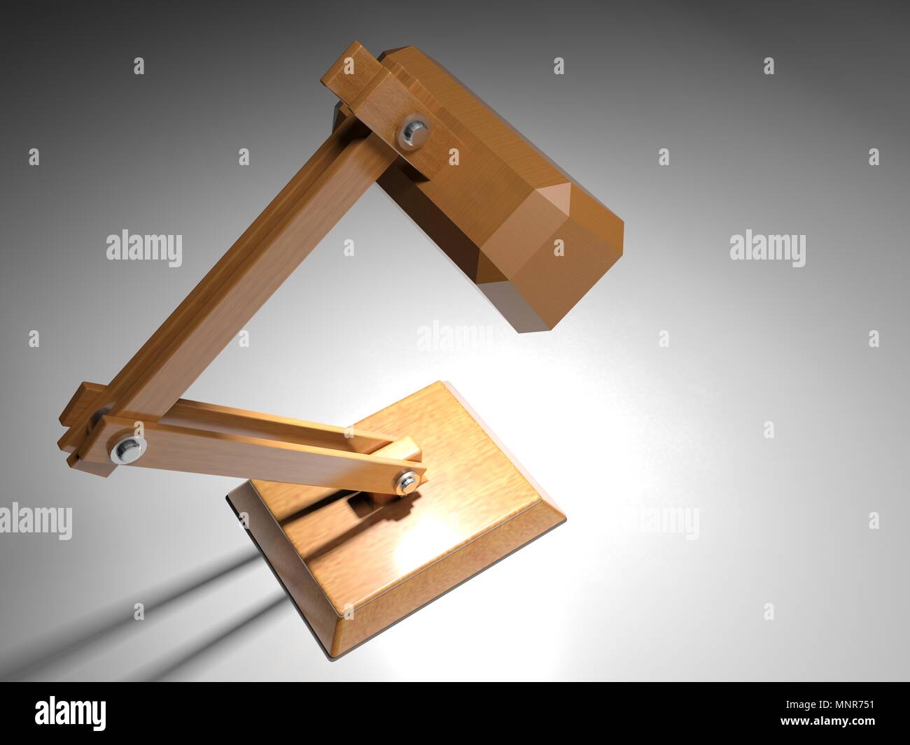 Wooden desk lamp - 3D rendering Stock Photo - Alamy