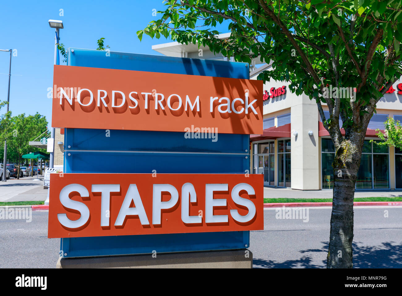 Portland, Oregon - May 14, 2018 : Mall sign at Cascade Station Outlet ...