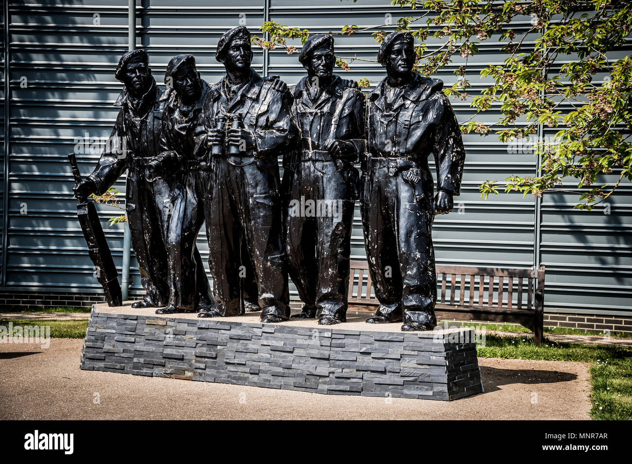 Tank crew memorial statues at Bovington Camp Tank Museum Stock Photo ...