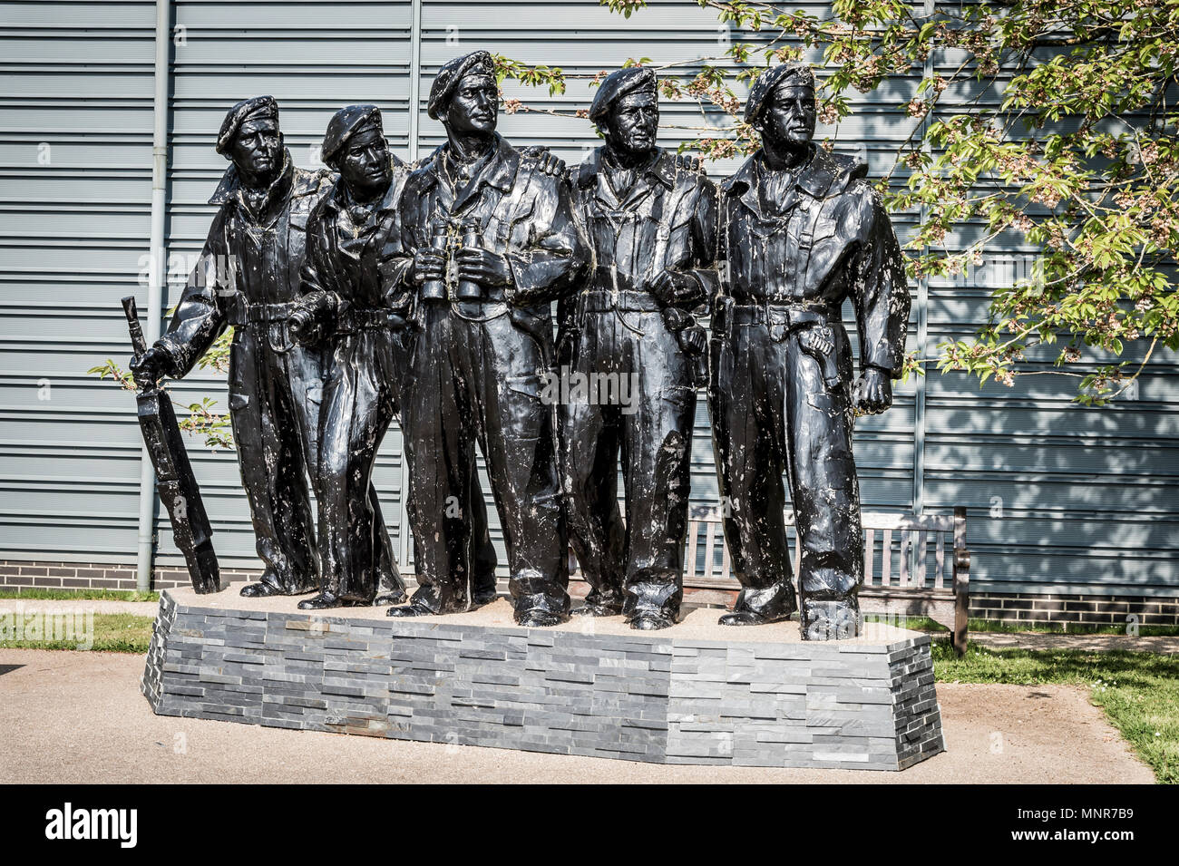 Tank crew memorial statues at Bovington Camp Tank Museum Stock Photo ...