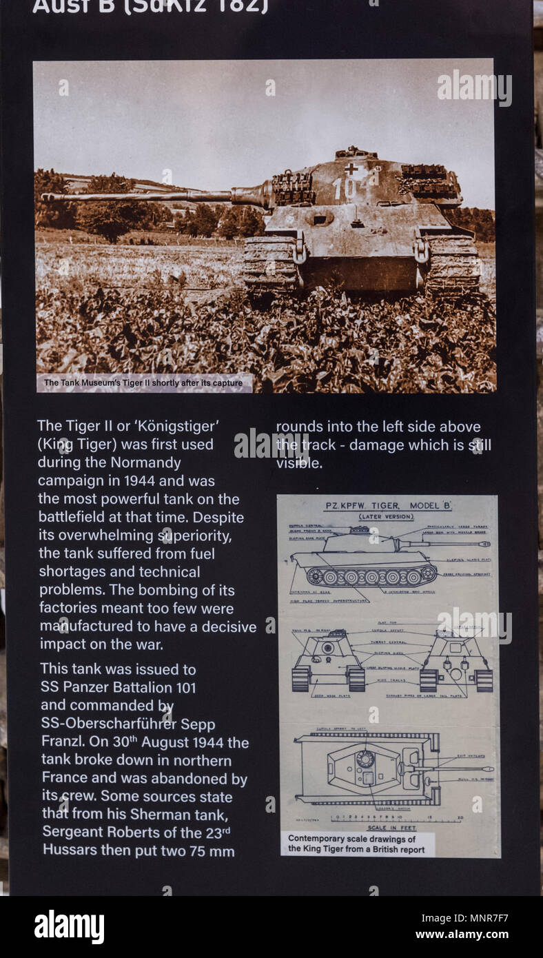 German Tiger Tank information panel of the famous Tiger 104 abandoned ...