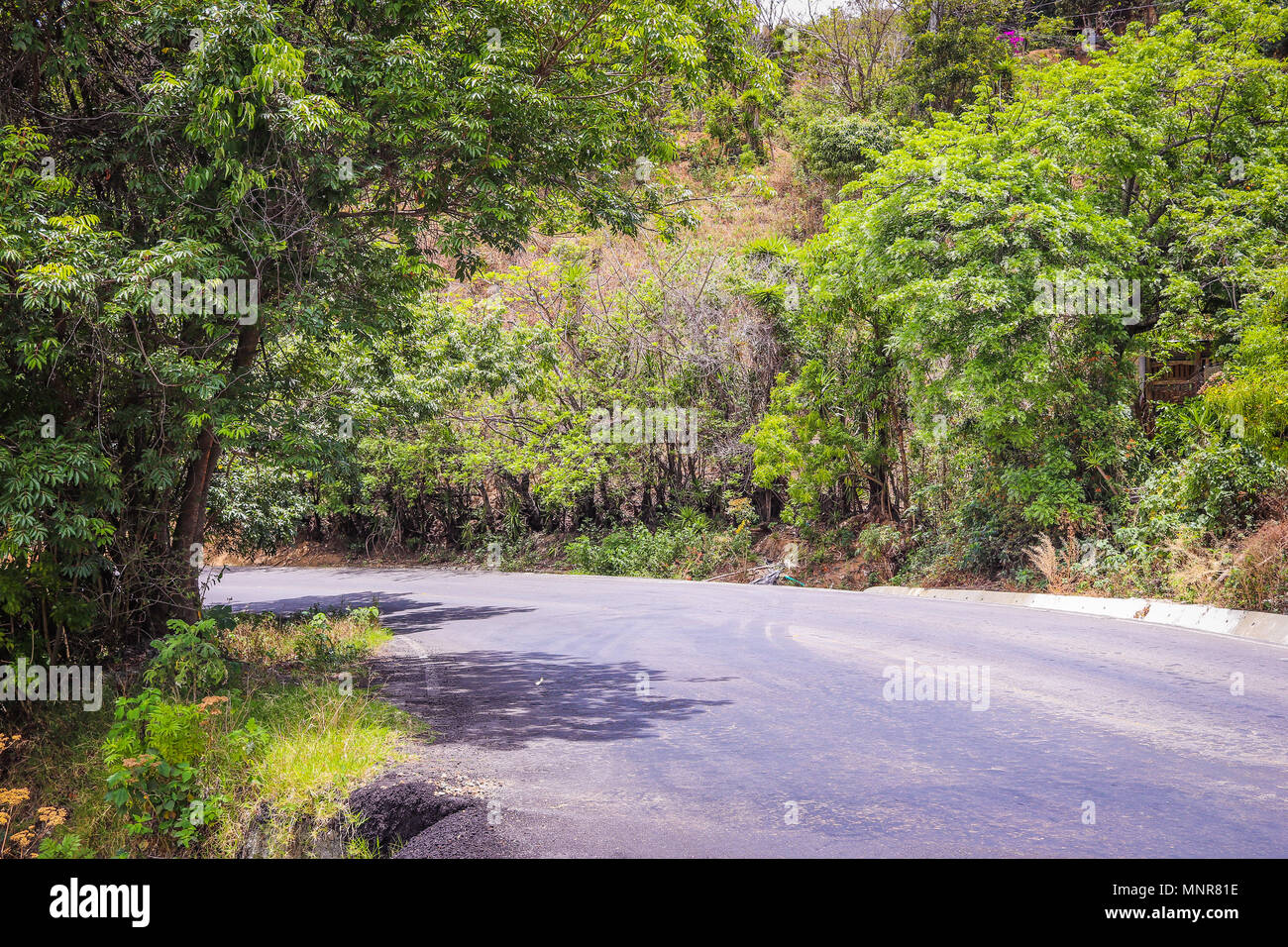 landscape road curve costa rica clouds Stock Photo - Alamy
