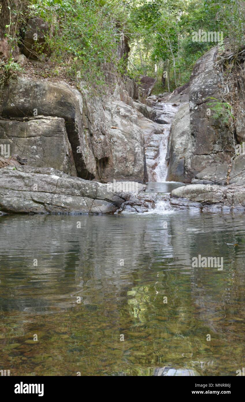The waterfall below Gorge falls unnamed in Paluma range national park ...