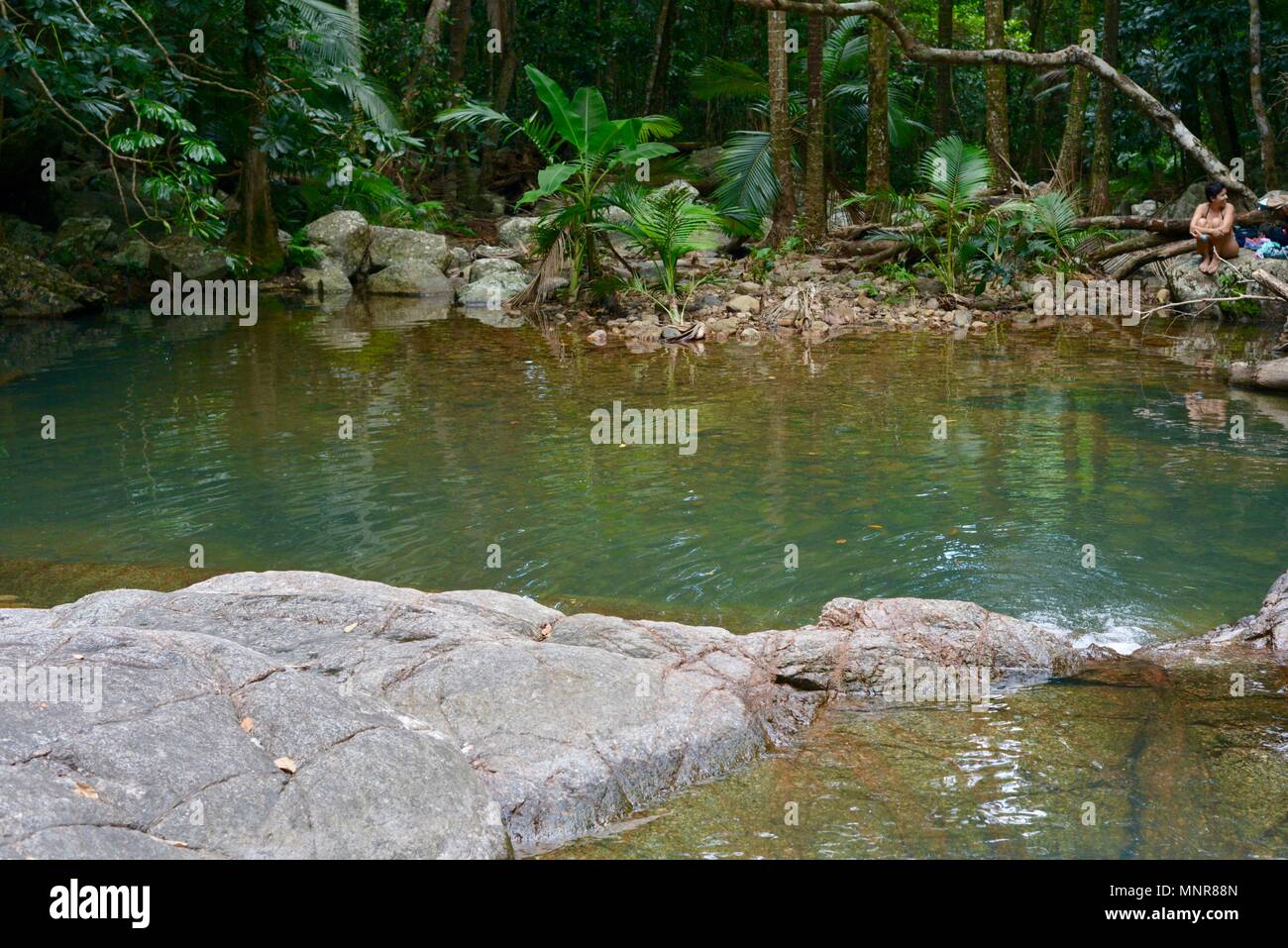 The waterfall below Gorge falls unnamed in Paluma range national park ...