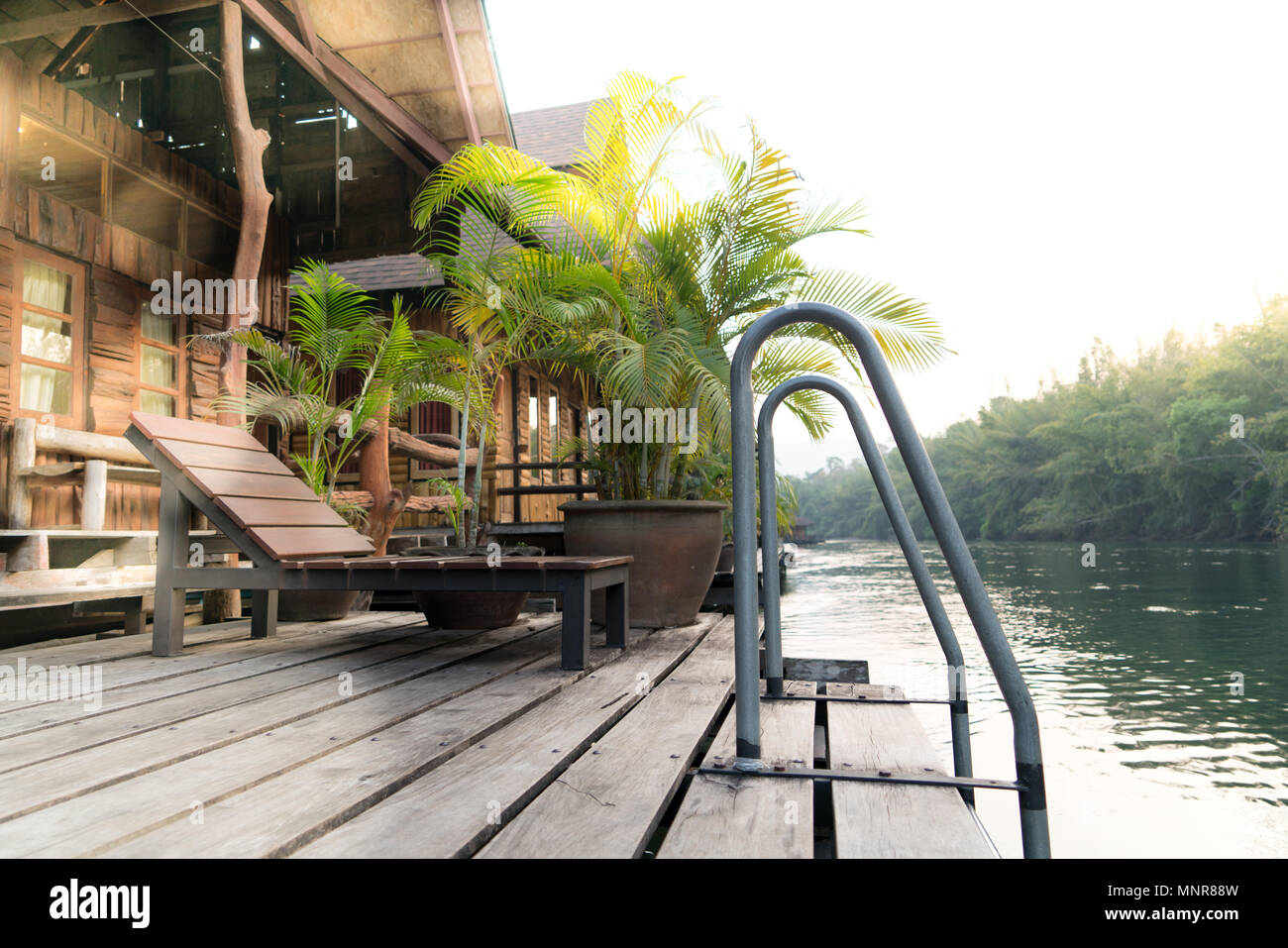 Wooden raft sunset on sun hi-res stock photography and images - Alamy