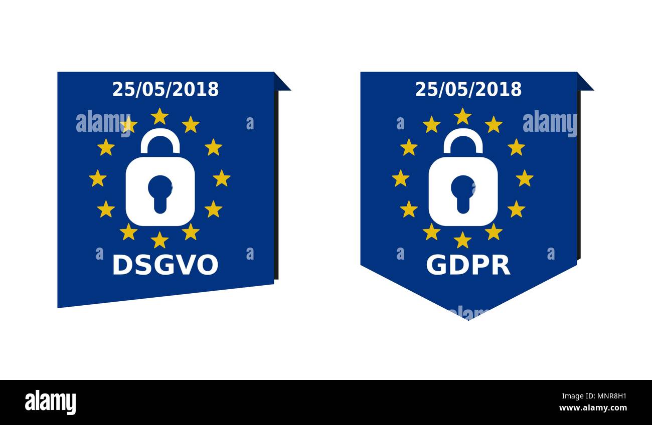 Banner with DSGVO and GDPR concept, vector illustration Stock Vector ...