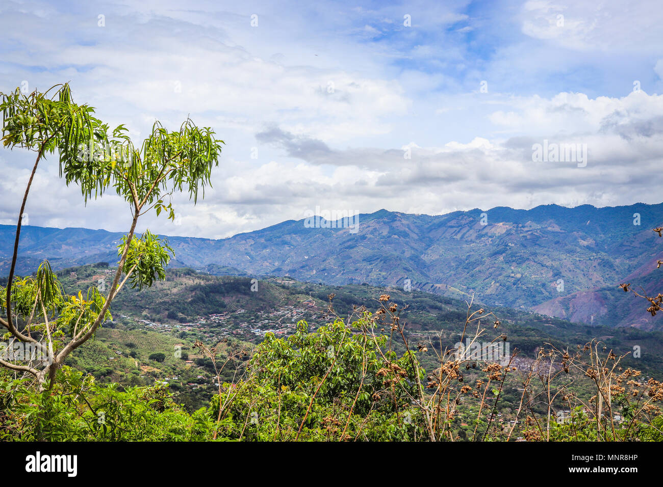 Beautiful view of rural landscape. costa rica under cloudy sky Stock ...