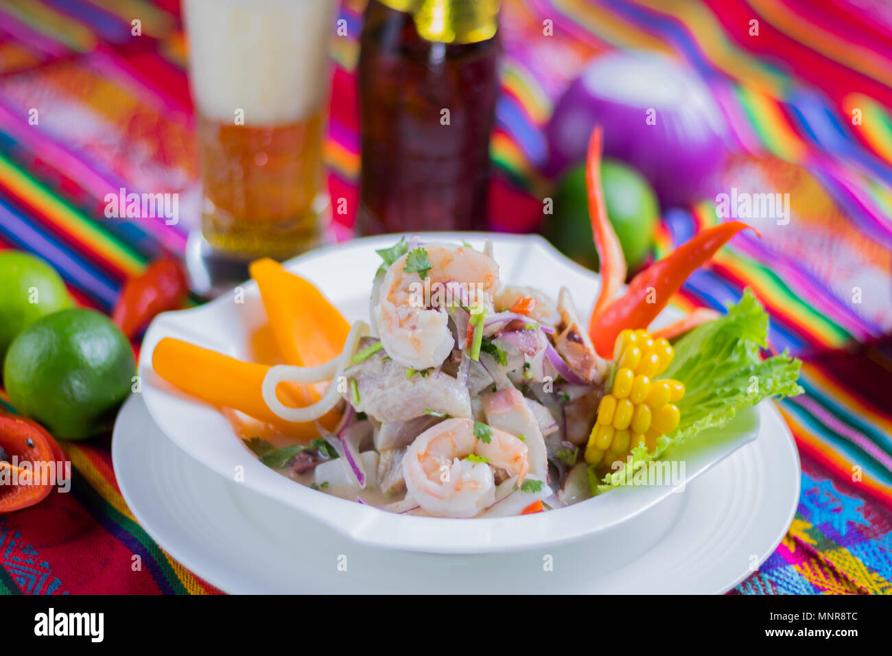 Peruvian food: Fish ceviche Stock Photo - Alamy
