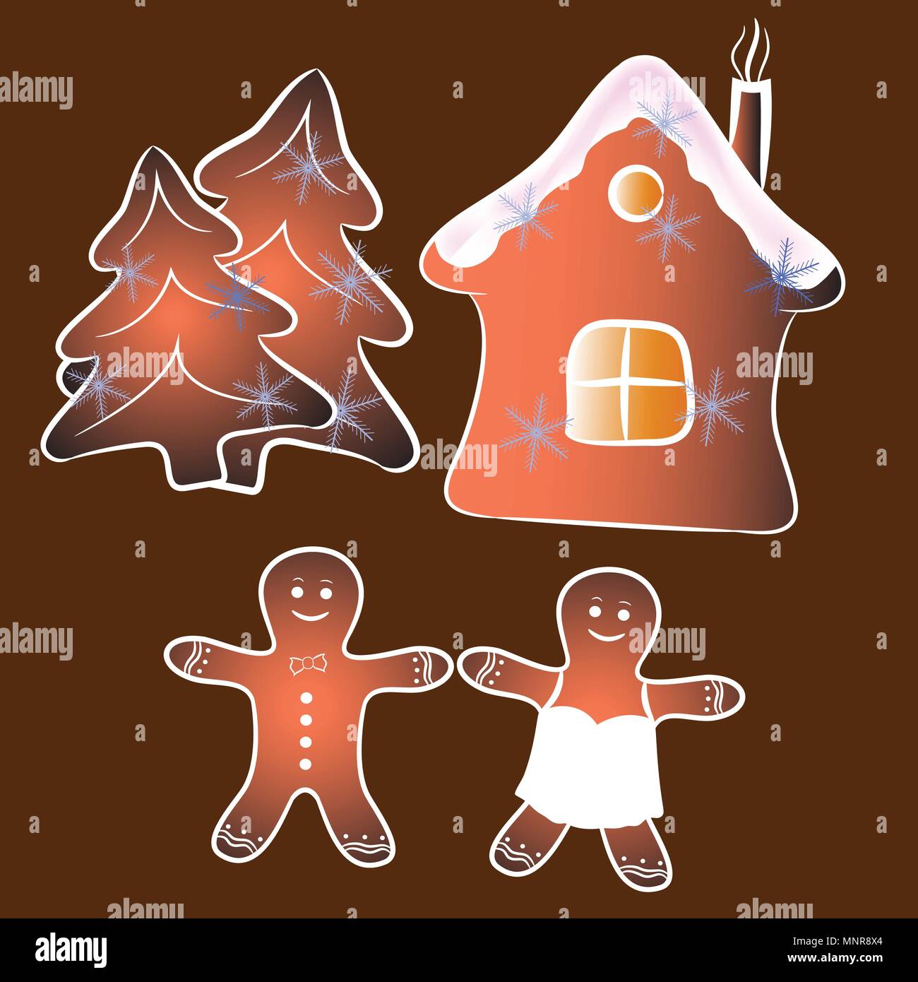 christmas gingerbread vector sweet cute illustration Stock Vector Image ...