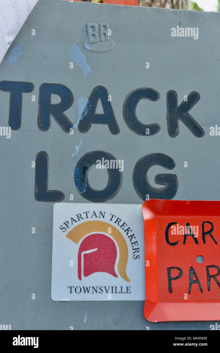 Track log station at start of Mount Halifax, Rollingstone QLD ...