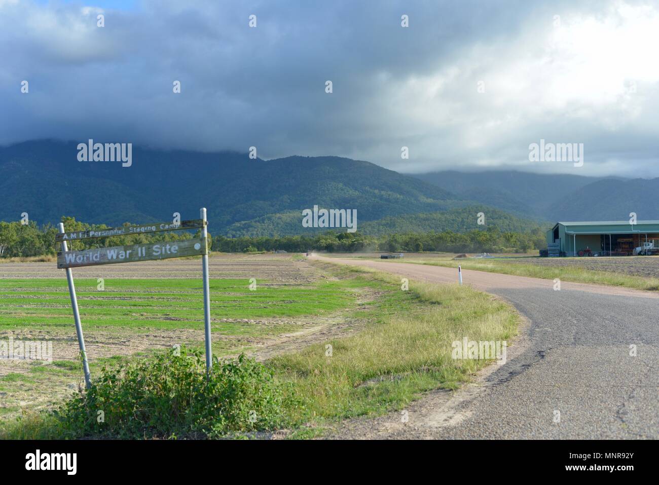 Staging Camp World War II Site sign, Rollingstone QLD, Australia Stock ...