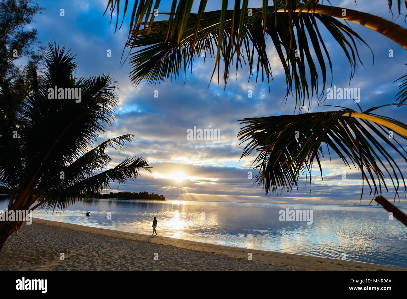 Beautiful sunset over tropical sea Stock Photo - Alamy