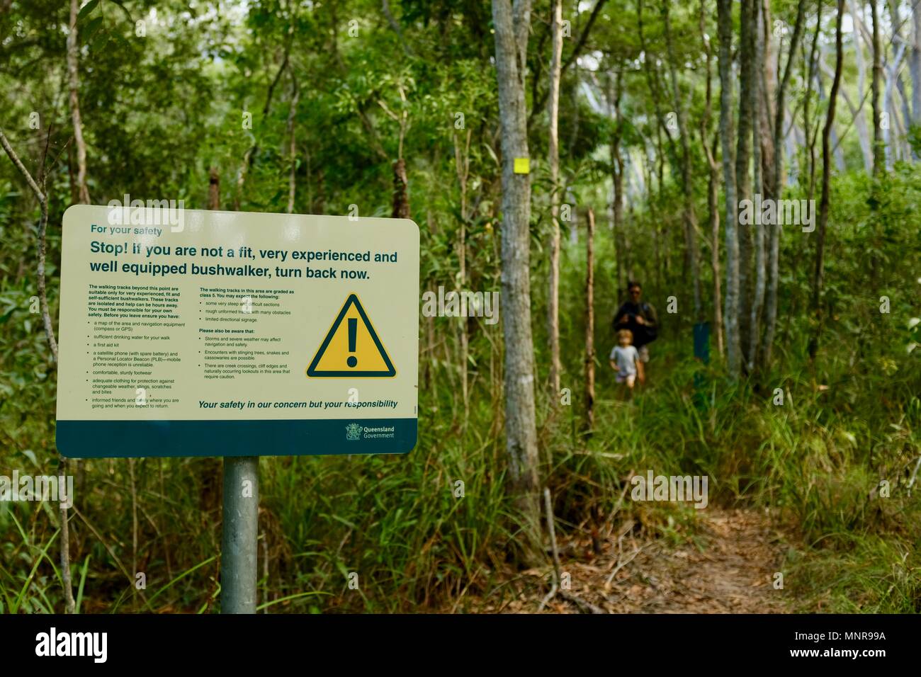Warning sign at start of Mount Halifax walking trail, Paluma Range ...