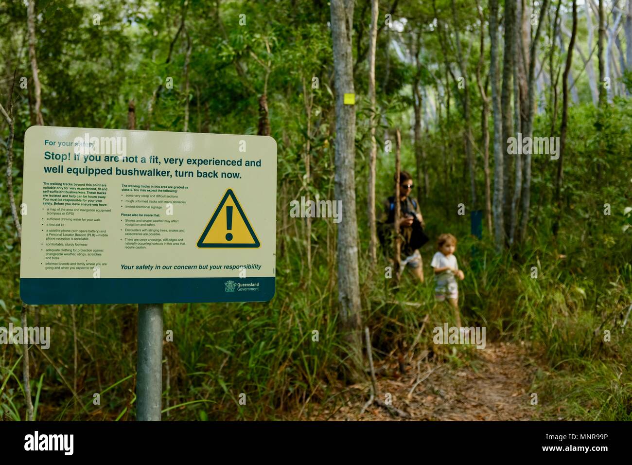 Warning sign at start of Mount Halifax walking trail, Paluma Range ...