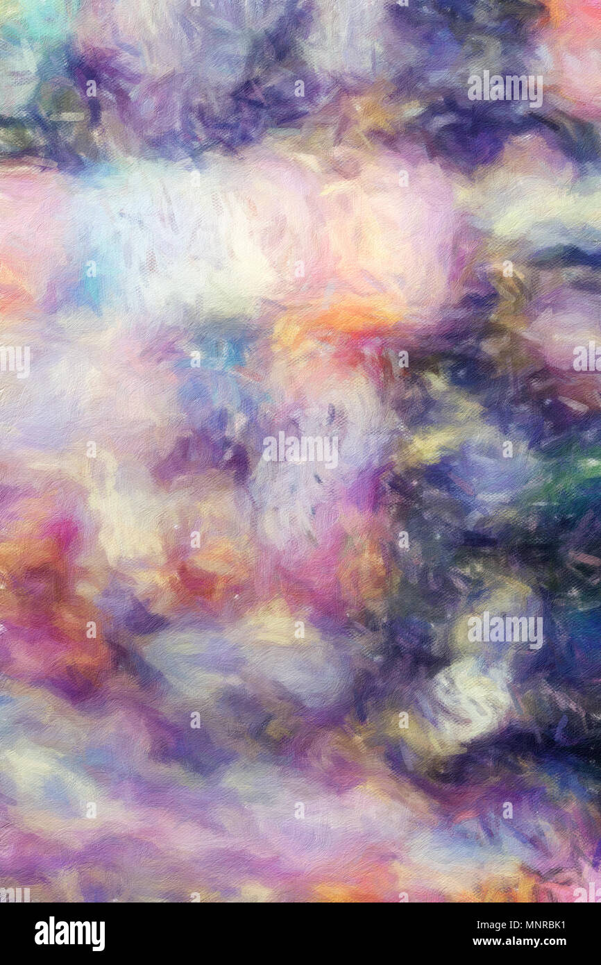 Abstract digital oil painting full of texture and bright color Stock ...