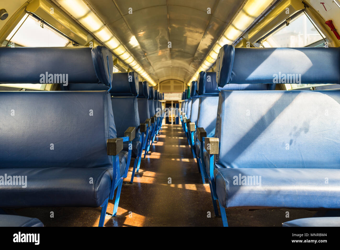 Emtpy interior of the train for long and short distance in Europe Stock ...