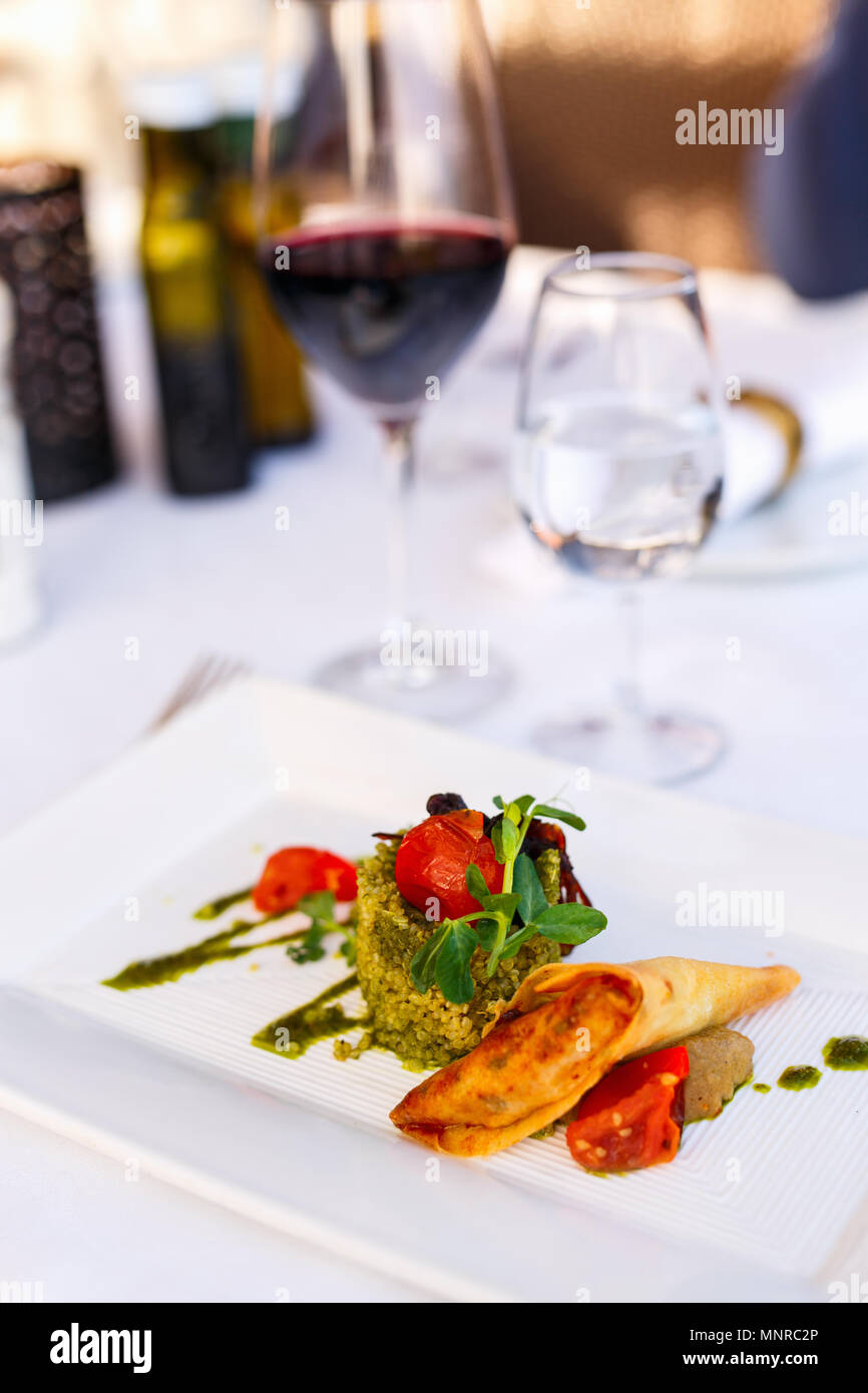 Delicious starter served for lunch at restaurant Stock Photo - Alamy