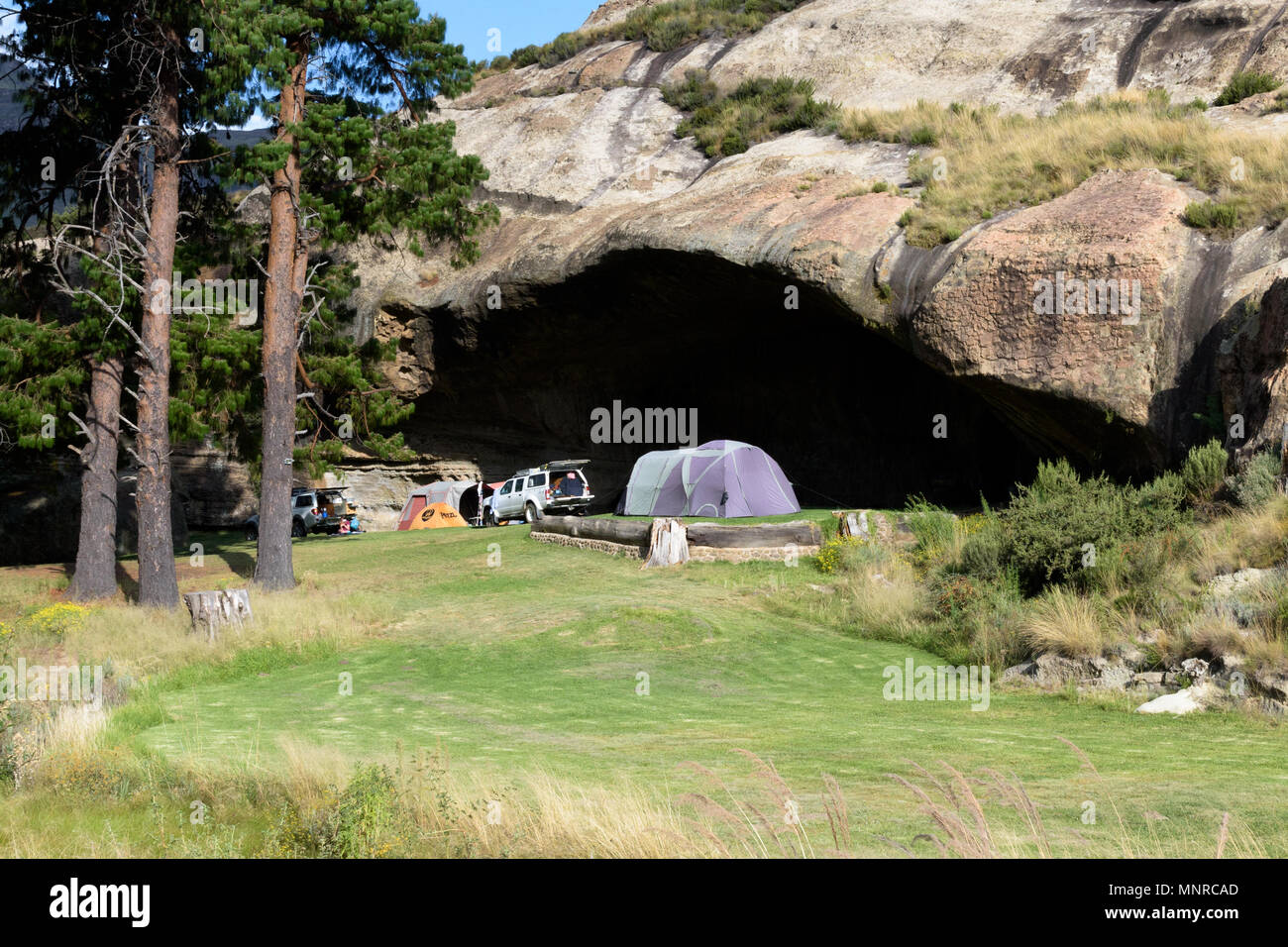 Camping in cave at Balloch Stock Photo - Alamy