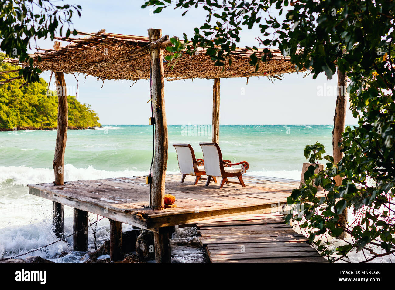 Beautiful quiet area in luxury resort Stock Photo - Alamy