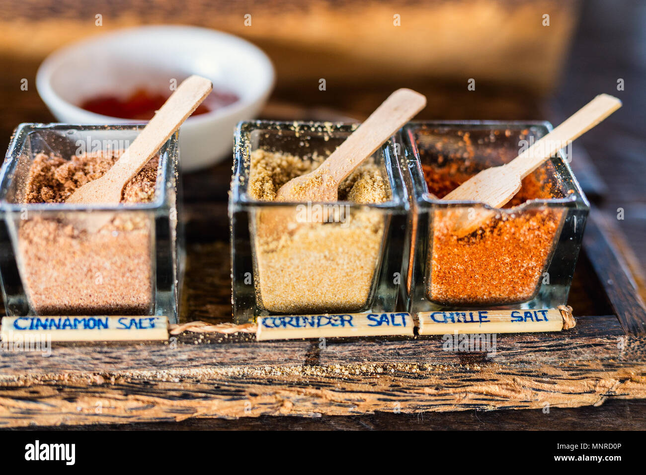 Assortment of different pepper and salt spices Stock Photo - Alamy