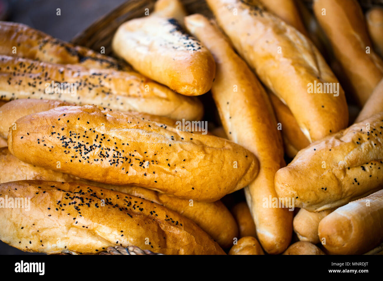 Selection of fresh bread at market Stock Photo - Alamy