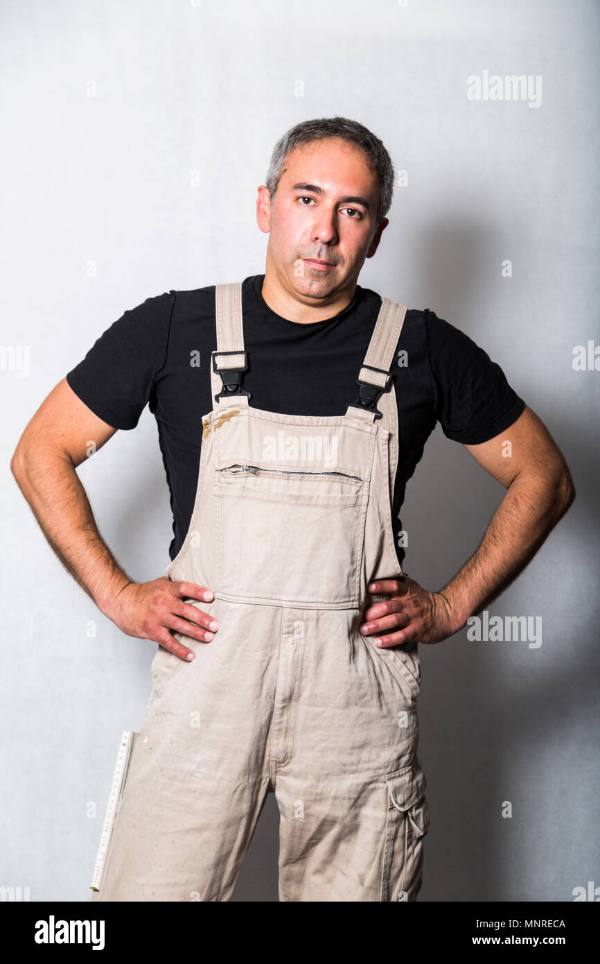 Confident male man worker specialist plumber, engineer or constructor ...