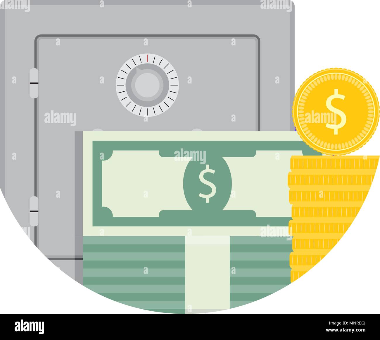 Deposit savings icon. Money cash investment, banknote and coins. Vector ...