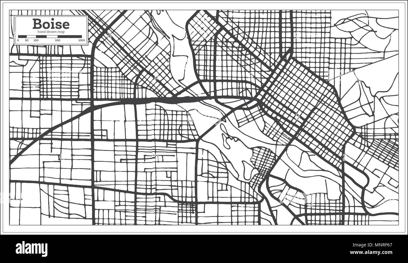 Boise USA City Map in Retro Style. Outline Map. Vector Illustration ...