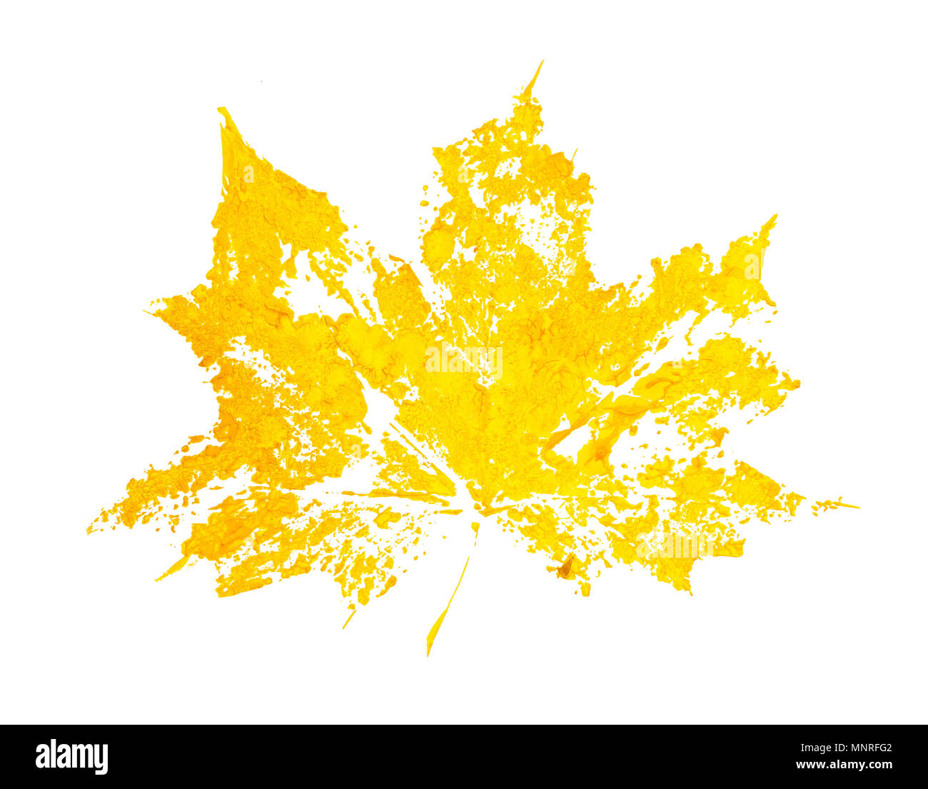 Autumn maple leaf. Drawing by paints. Element of design Stock Photo - Alamy